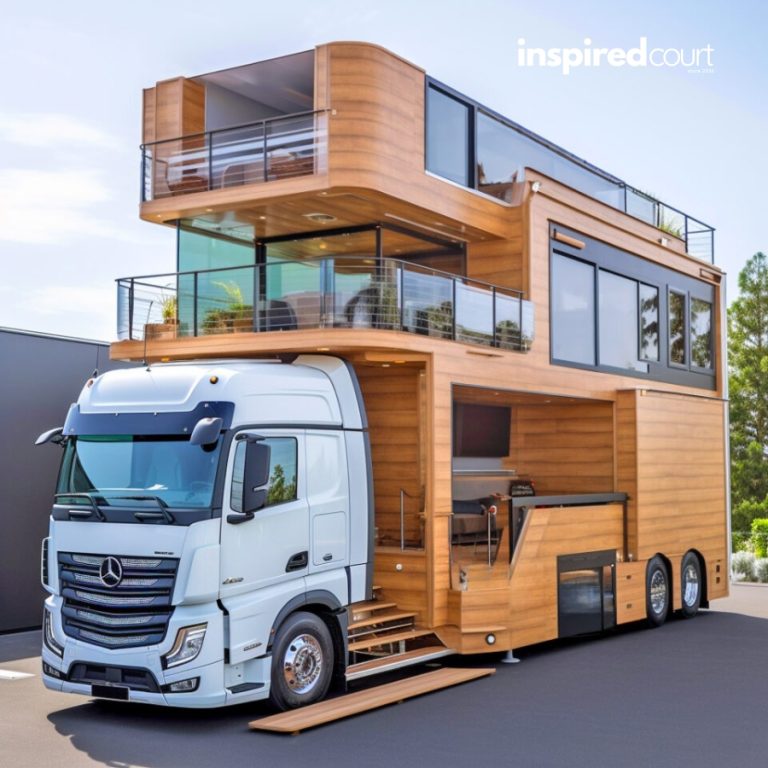 Discover the Majesty: Semi Truck Camper Conversion With Exclusive Balconies