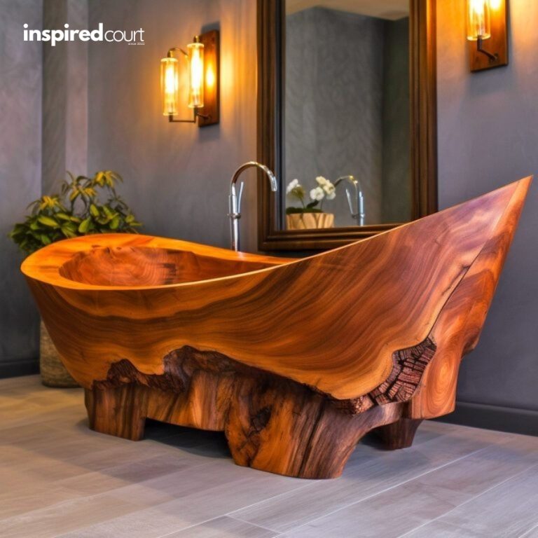Live Edge Wooden Bathtub