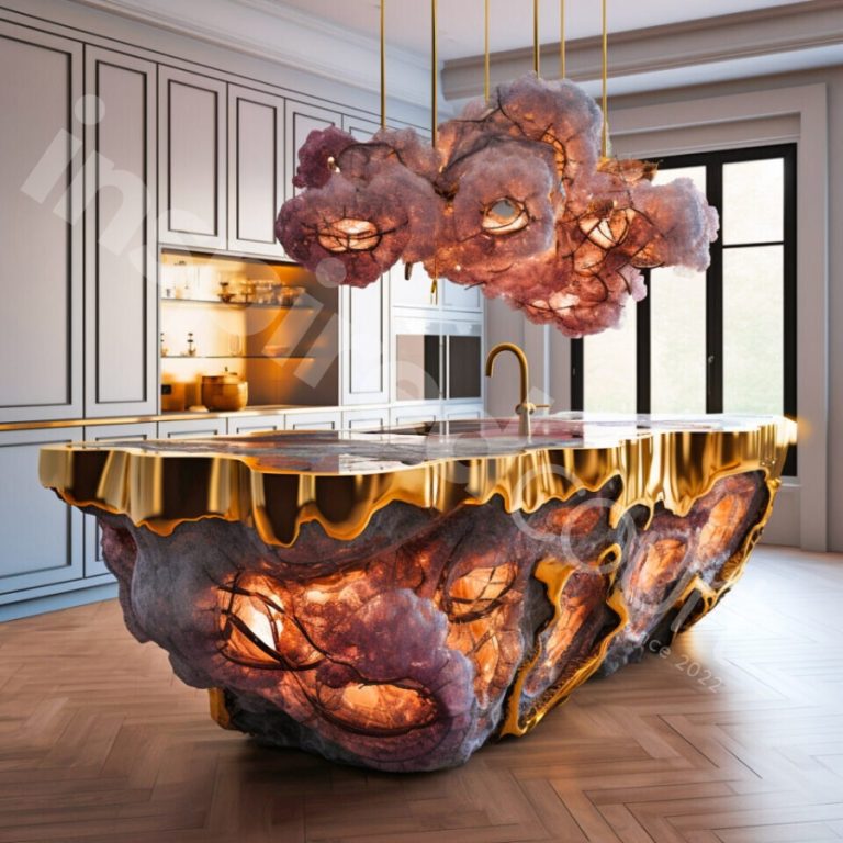 Geode and Epoxy Kitchen Islands Unearth New Levels of Luxury