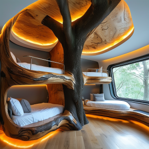 Tree Trunk Bunk Bed: A Natural Masterpiece in Bedroom Design