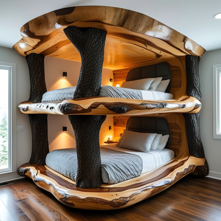 Tree Trunk Bunk Bed: A Natural Masterpiece in Bedroom Design
