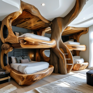 Tree Trunk Bunk Bed: A Natural Masterpiece in Bedroom Design